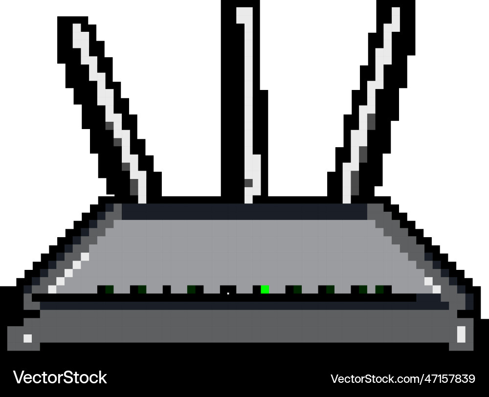 Lan dsl modem game pixel art Royalty Free Vector Image