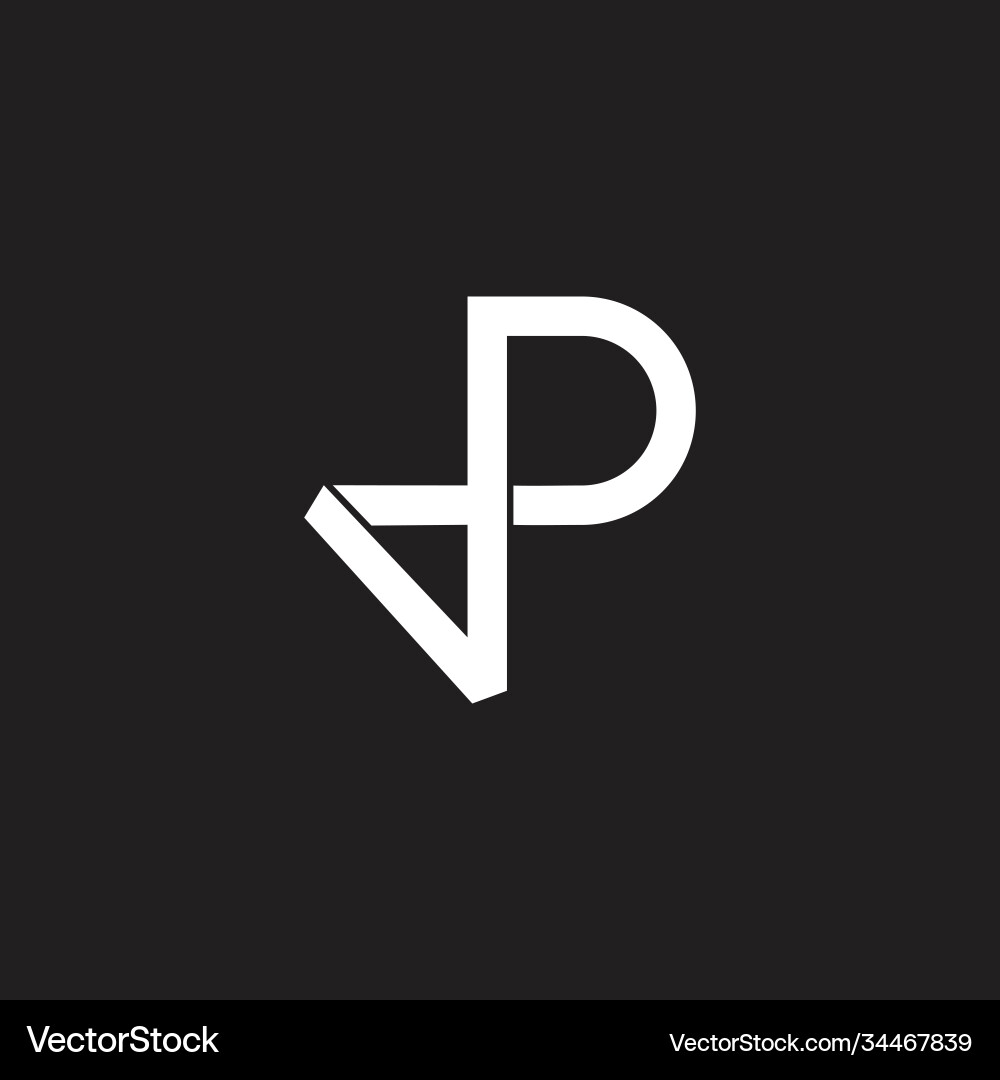 Letter vp infinity lines geometric logo Royalty Free Vector