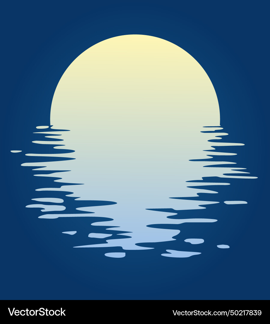 Night landscape with moon Royalty Free Vector Image