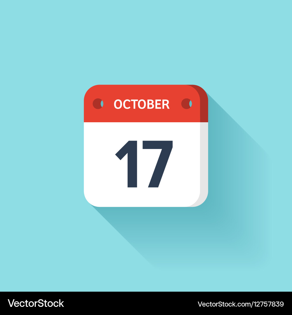 October isometric calendar icon with shadow Vector Image