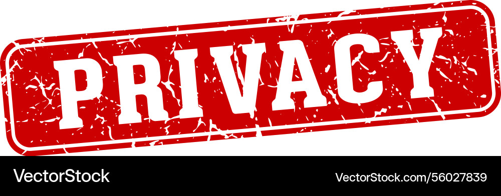 Privacy rectangular sign stamp Royalty Free Vector Image