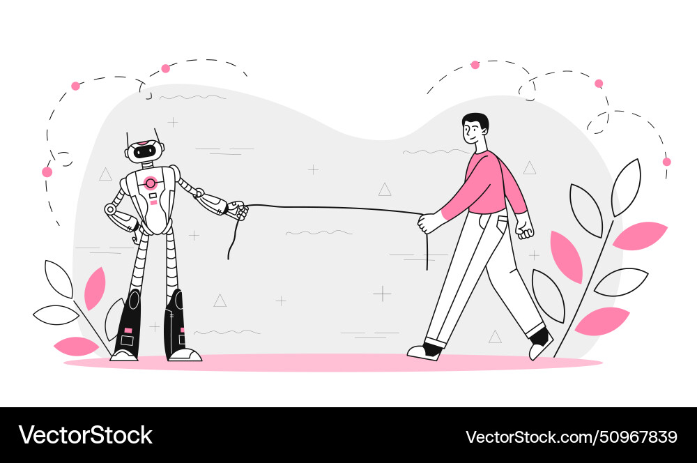 Robot versus human Royalty Free Vector Image - VectorStock
