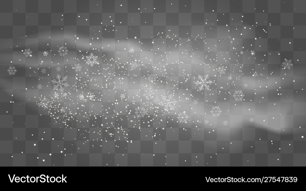 Snow cloud wind on transparent Royalty Free Vector Image