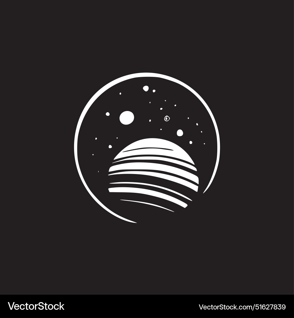 Space - black and white isolated icon Royalty Free Vector