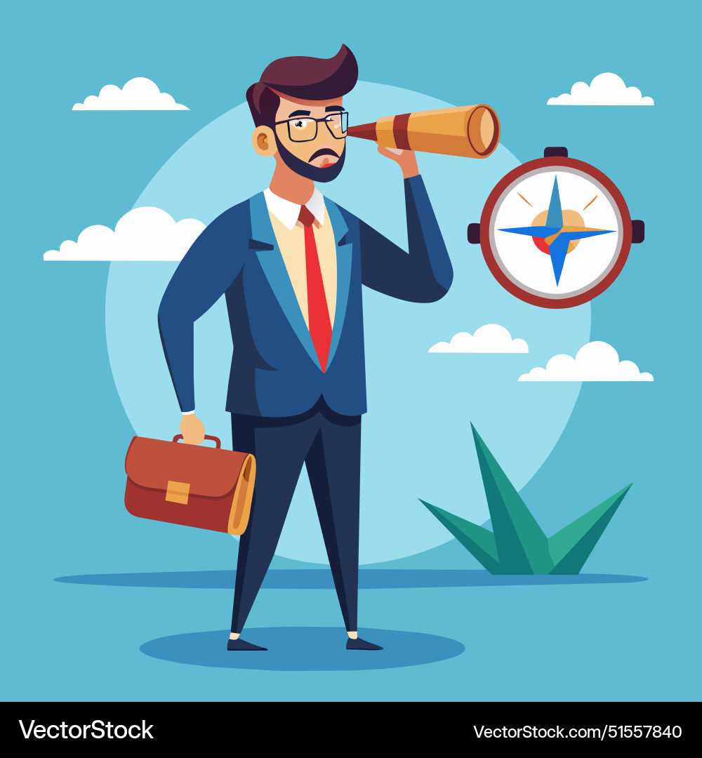 Business compass guidance direction Royalty Free Vector