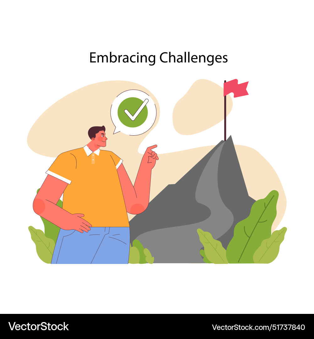 Challenge acceptance concept flat Royalty Free Vector Image