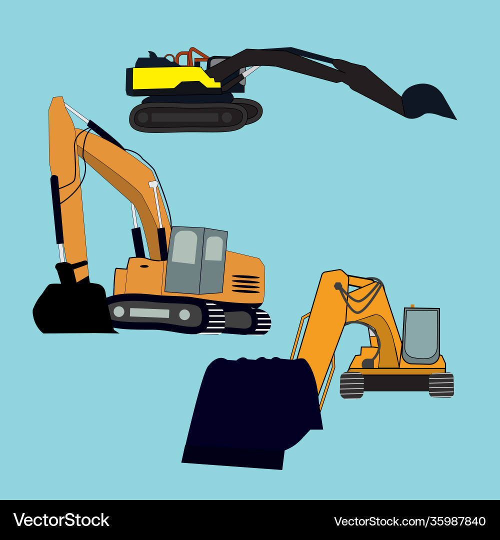 Construction machinery pack Royalty Free Vector Image
