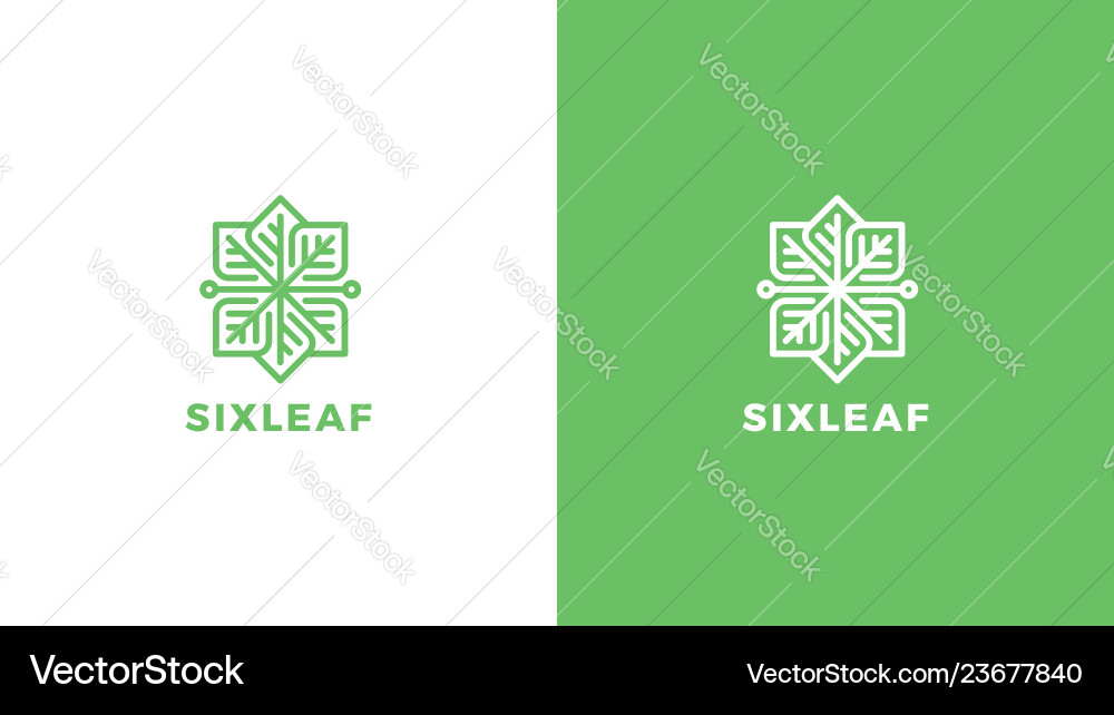 Leaf logotype template positive and negative Vector Image