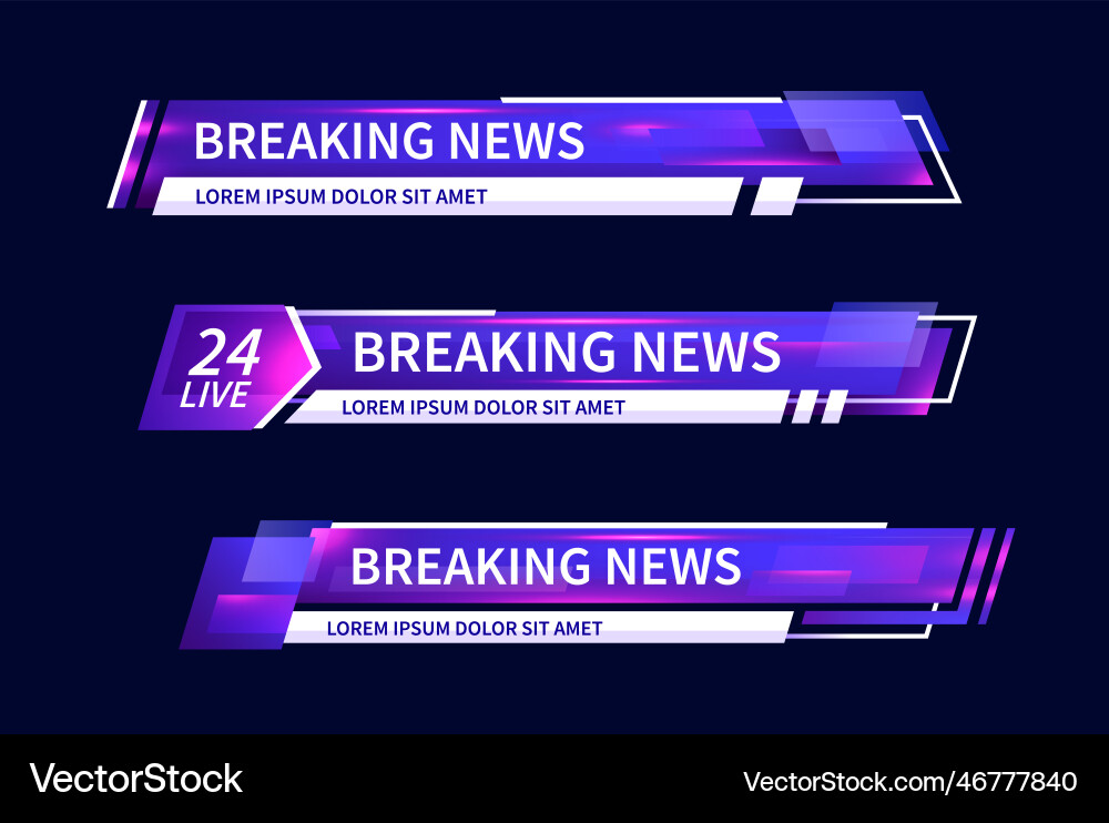Lower third tv header headline and news bars Vector Image