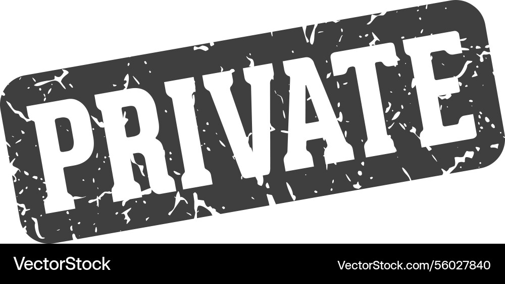 Private rectangular sign private stamp Royalty Free Vector