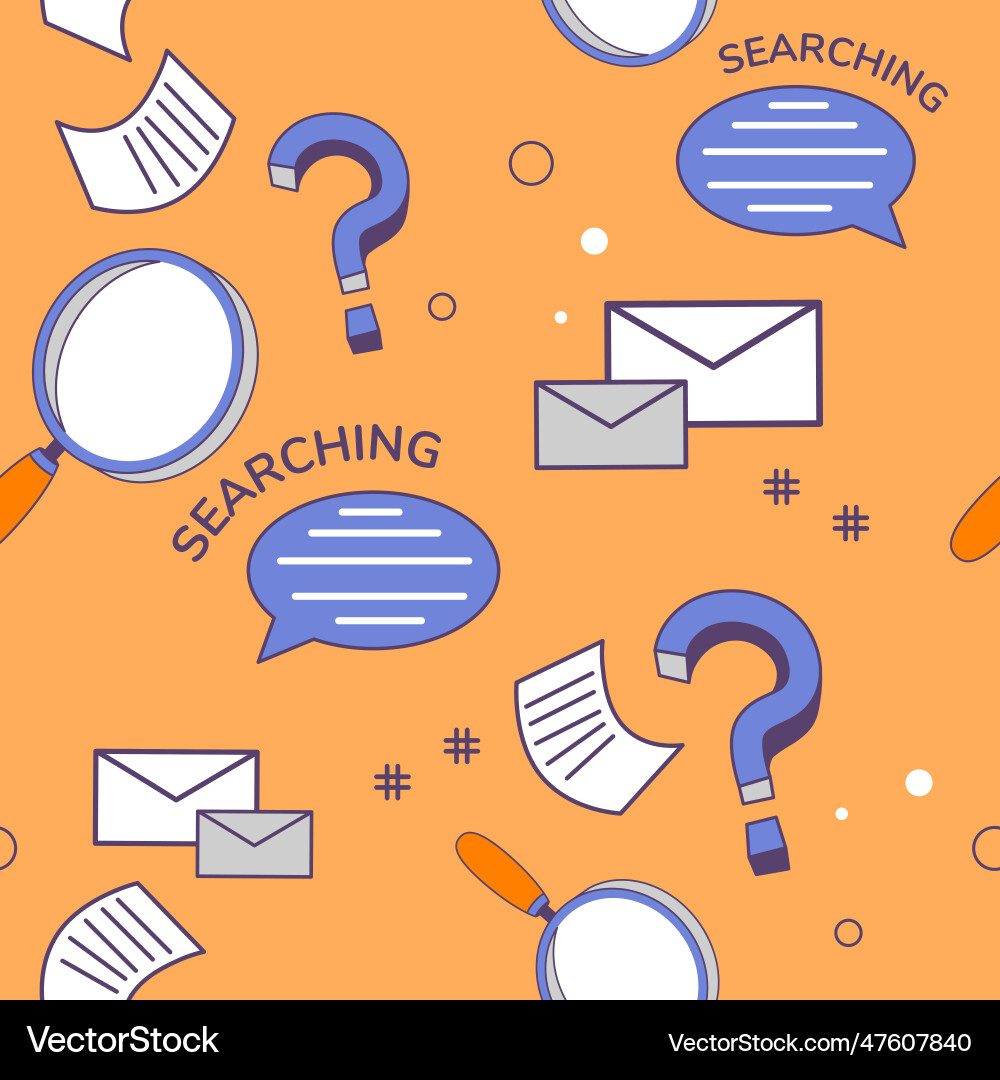 Searching answer for question seamless pattern Vector Image