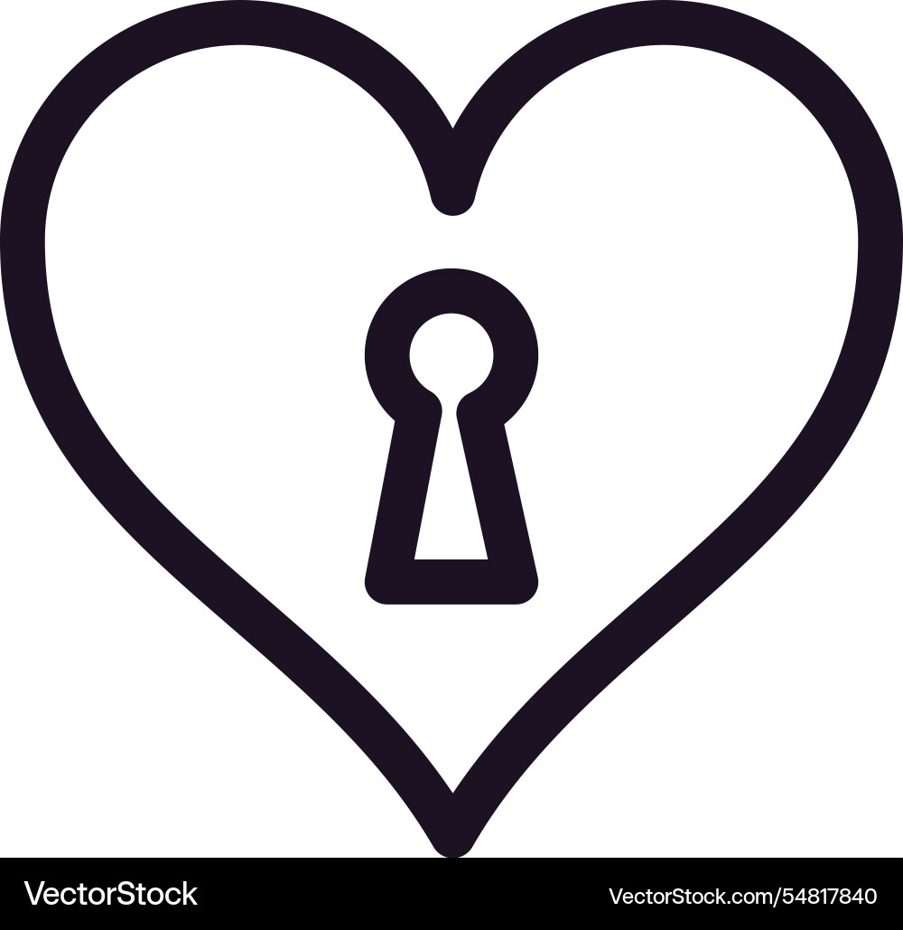 Simple heart shaped lock representing secret love Vector Image