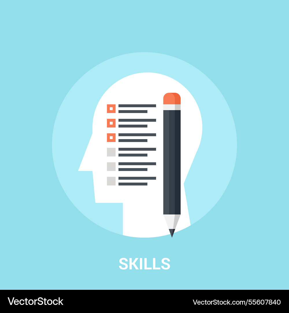 Skills flat icon design concept Royalty Free Vector Image