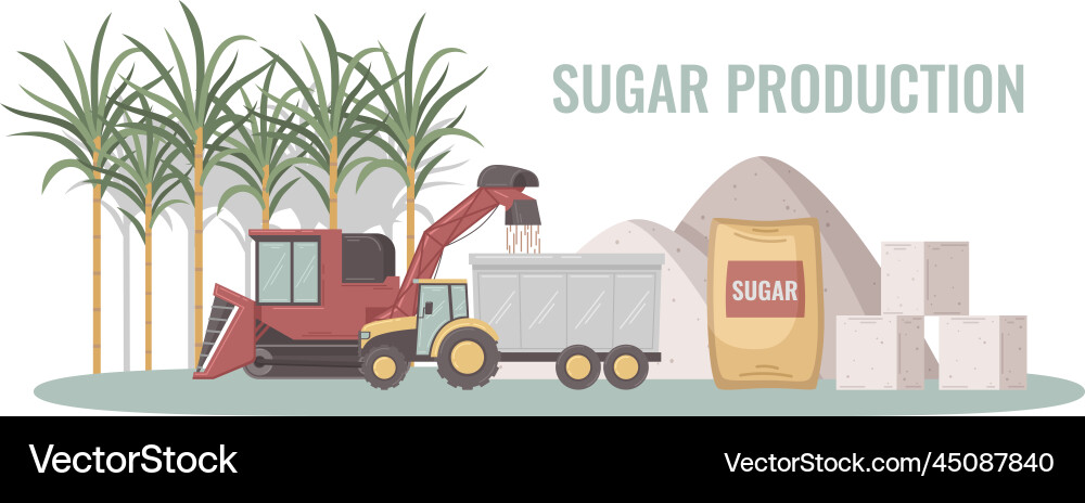 Sugar production concept Royalty Free Vector Image