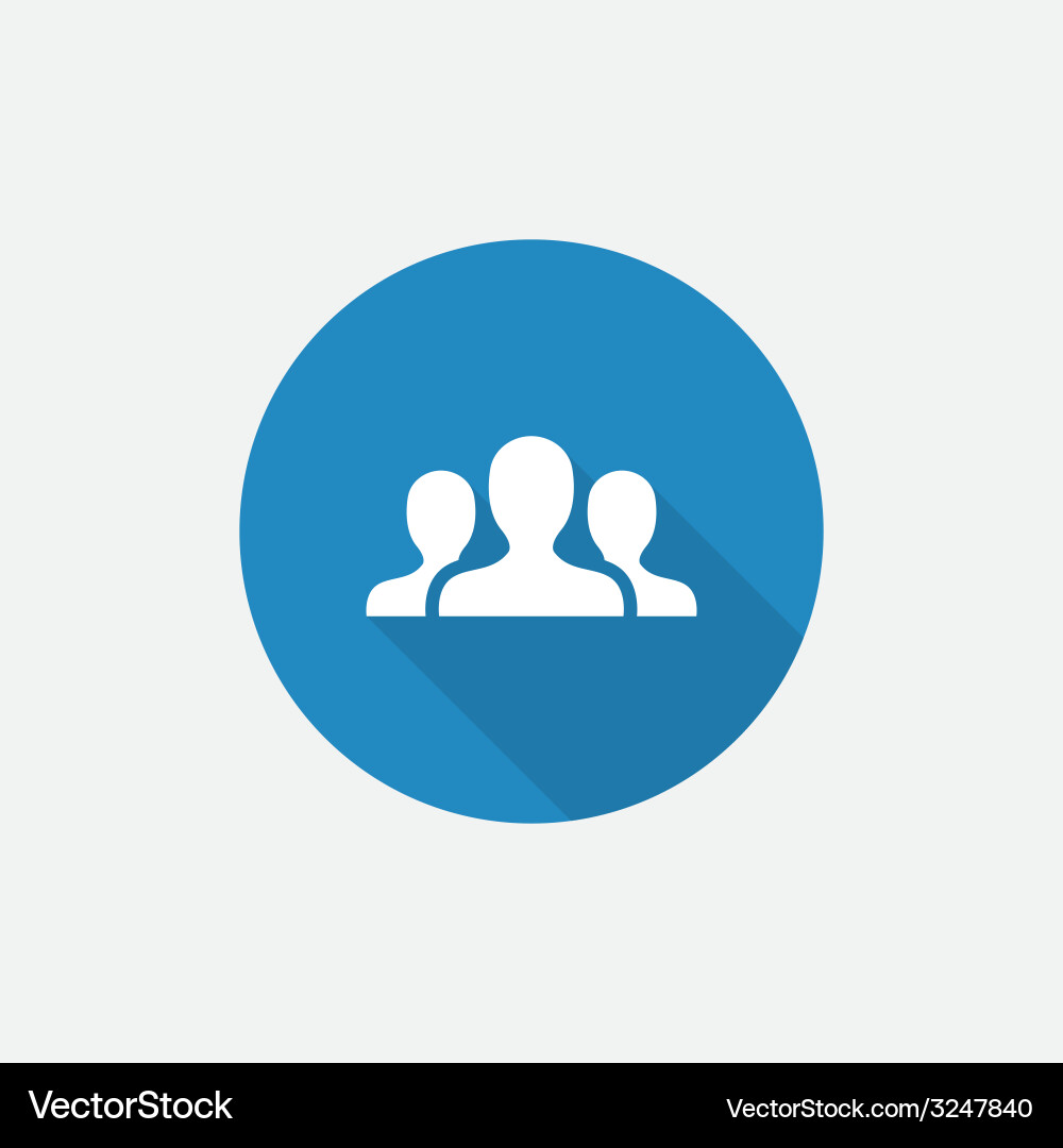 Team flat blue simple icon with long shadow Vector Image