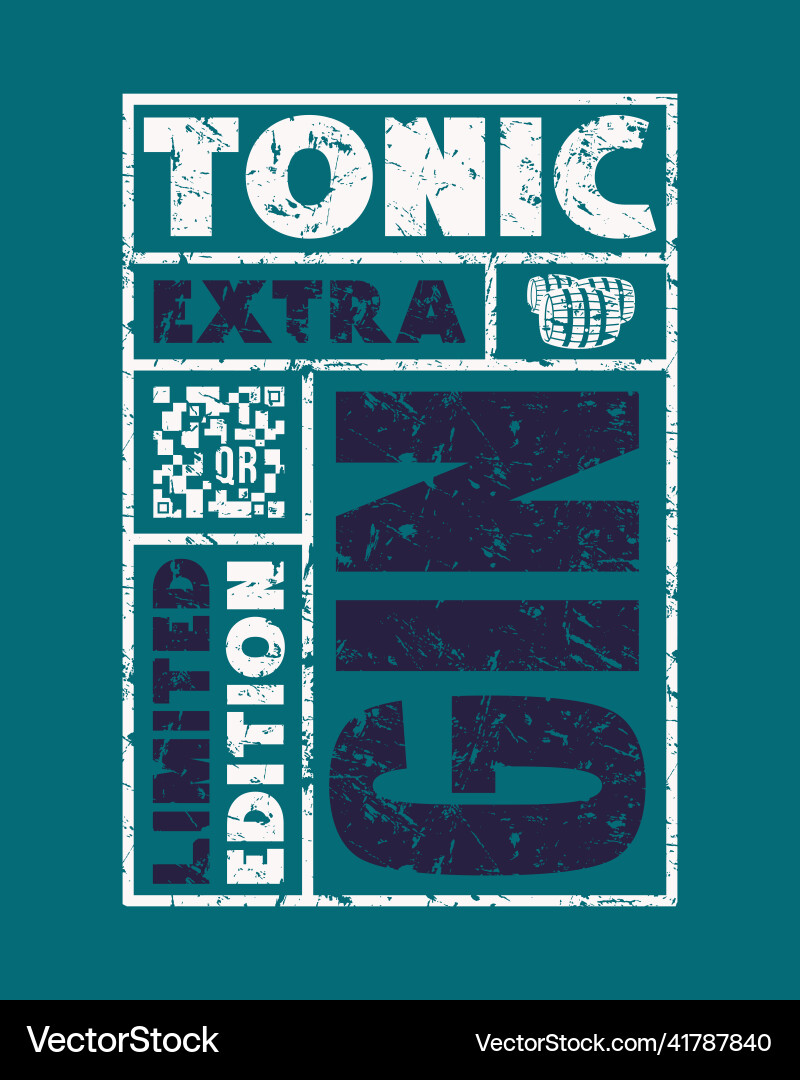 Template label for gin tonic Royalty Free Vector Image