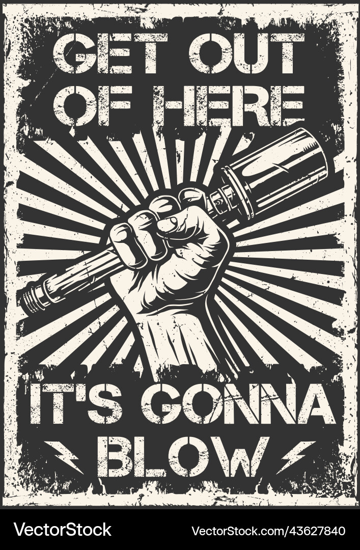 Vintage Hand Grenade Poster Royalty Free Vector Image