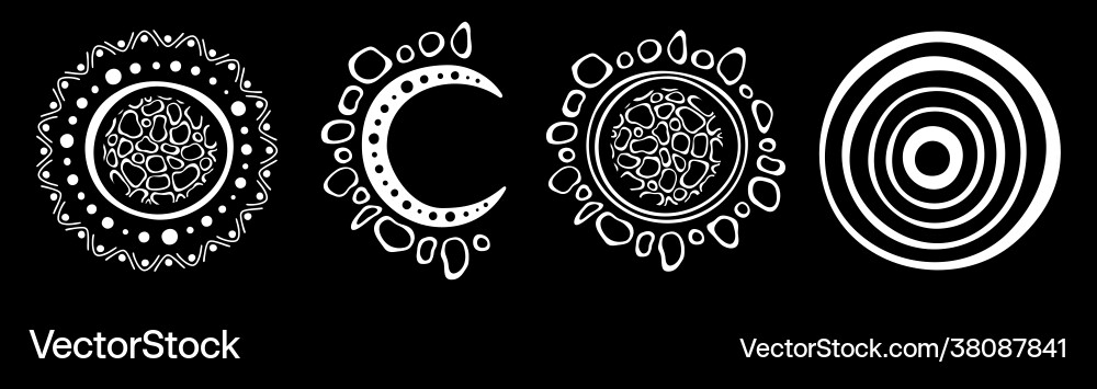 Aboriginal Sun Symbols Royalty Free Vector Image