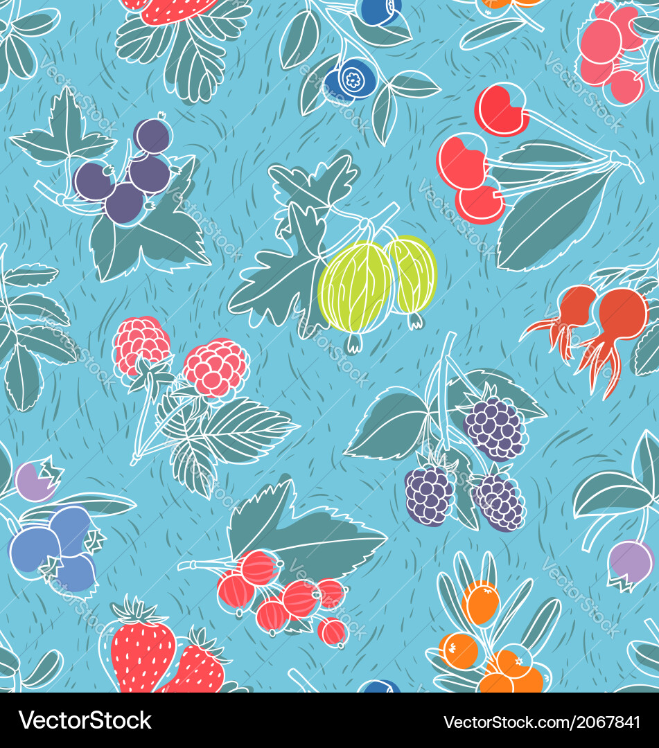 Berry Seamless Pattern Royalty Free Vector Image