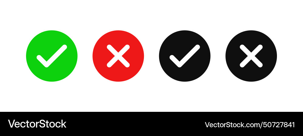 Check mark icon set Royalty Free Vector Image - VectorStock