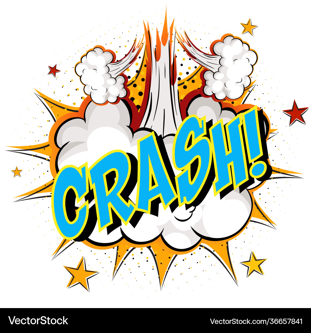 Comic Explosion Word Crash Royalty Free Vector Image
