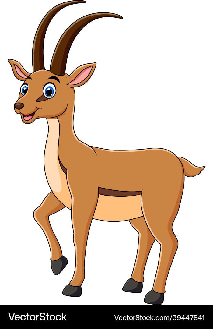 Cute antelope animal cartoon Royalty Free Vector Image