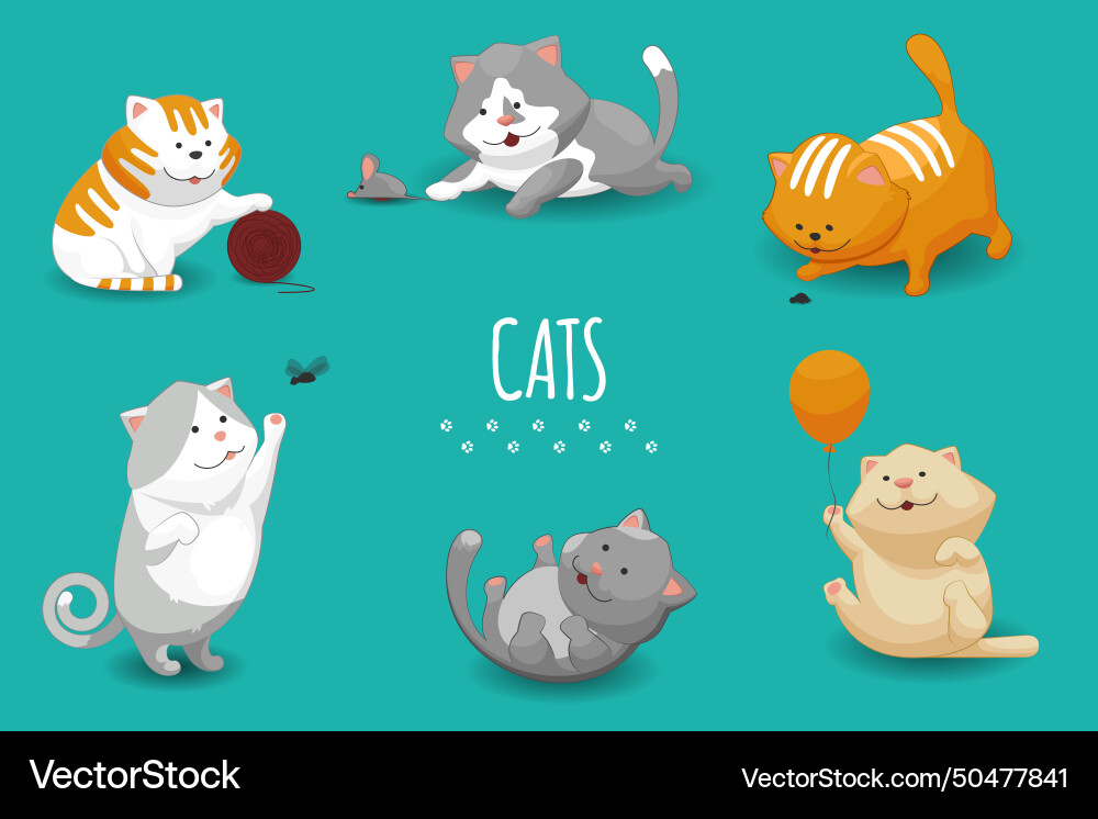 Cute kittens Royalty Free Vector Image - VectorStock