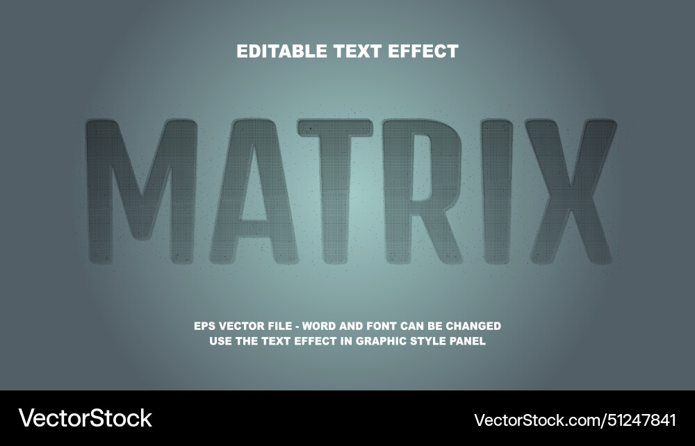 Editable Text Effect Matrix 3d Template Royalty Free Vector