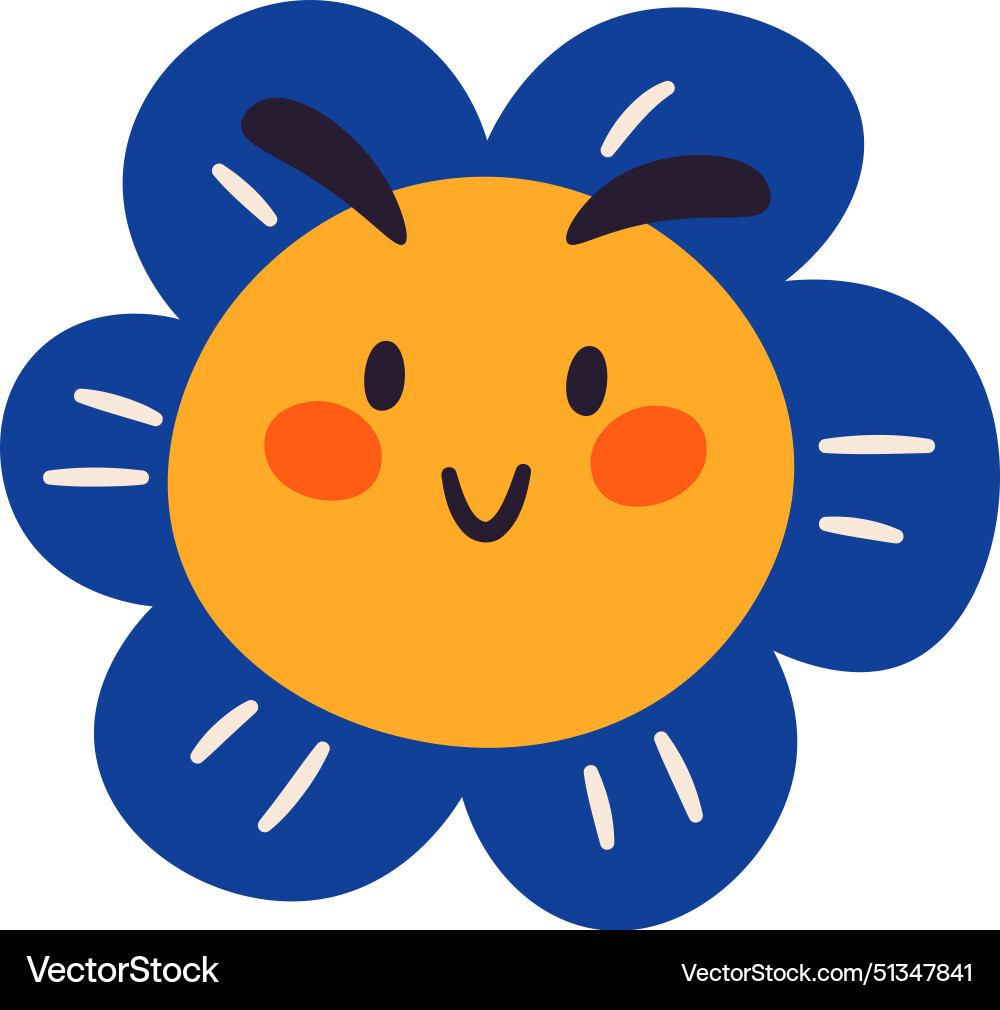 Flower character face Royalty Free Vector Image