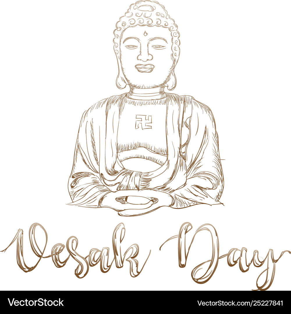 Happy vesak day background Royalty Free Vector Image