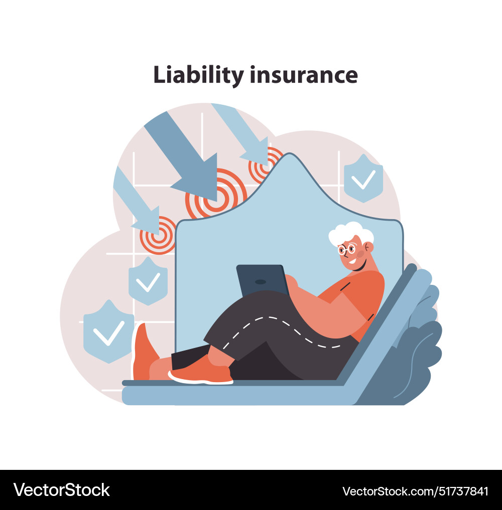 Liability insurance concept individual managing Vector Image