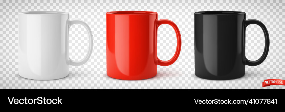 Realistic mugs Royalty Free Vector Image - VectorStock