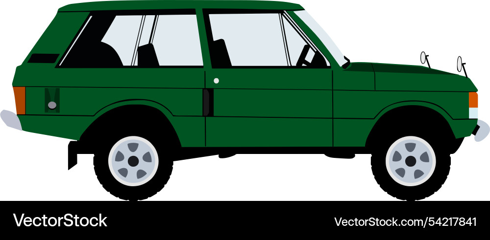 Retro green suv car Royalty Free Vector Image - VectorStock