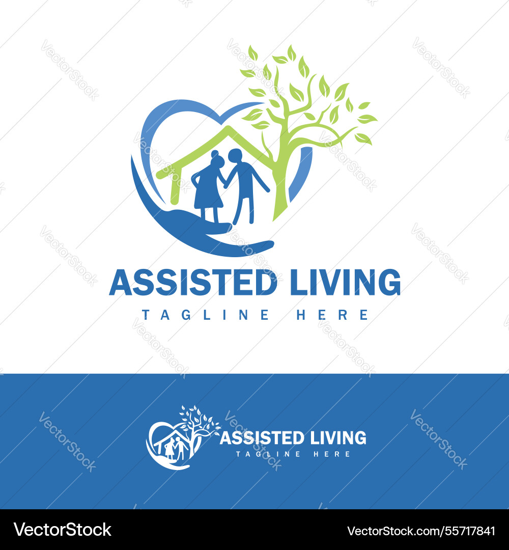 Senior assisted living logo design template Vector Image