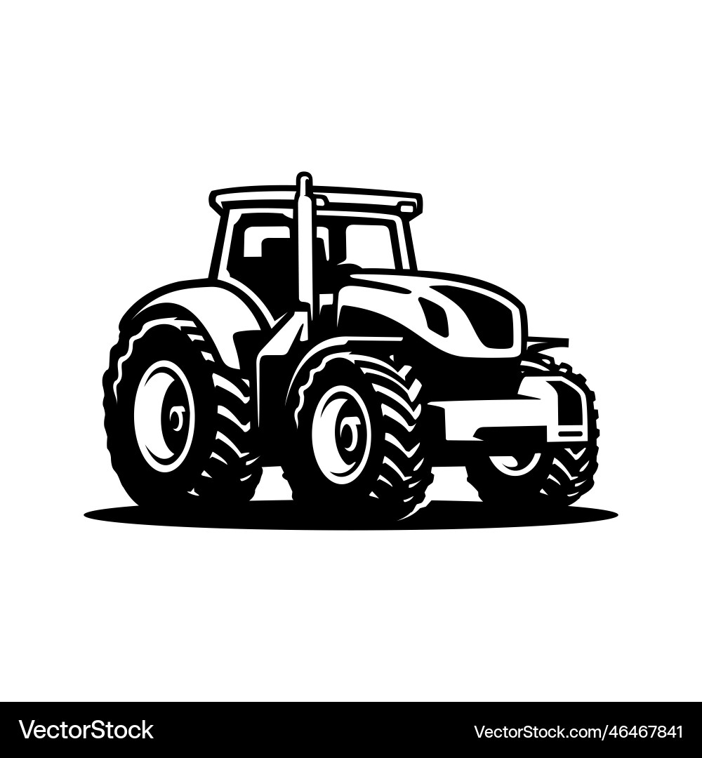 Silhouette tractor logo Royalty Free Vector Image