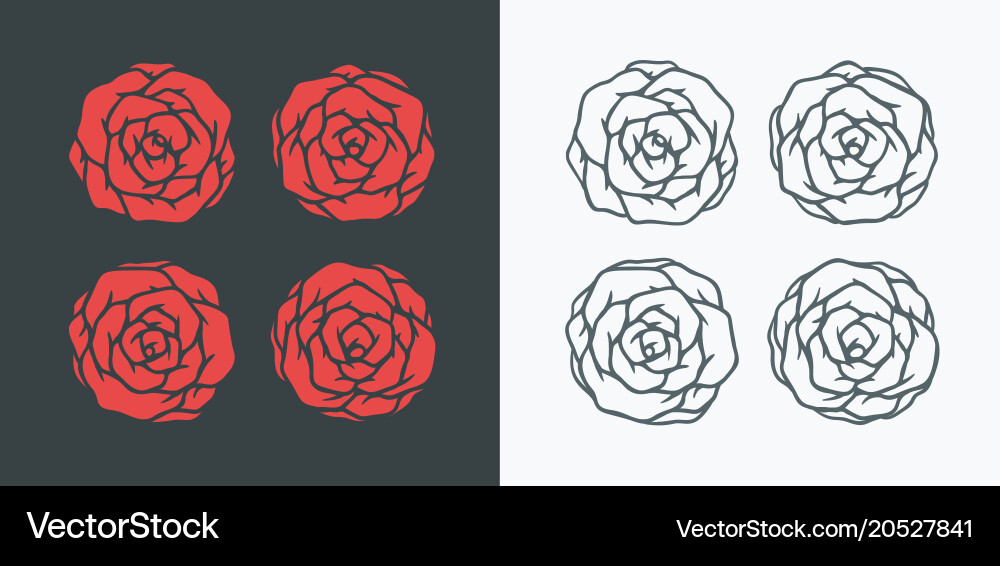 Simple roses Royalty Free Vector Image - VectorStock