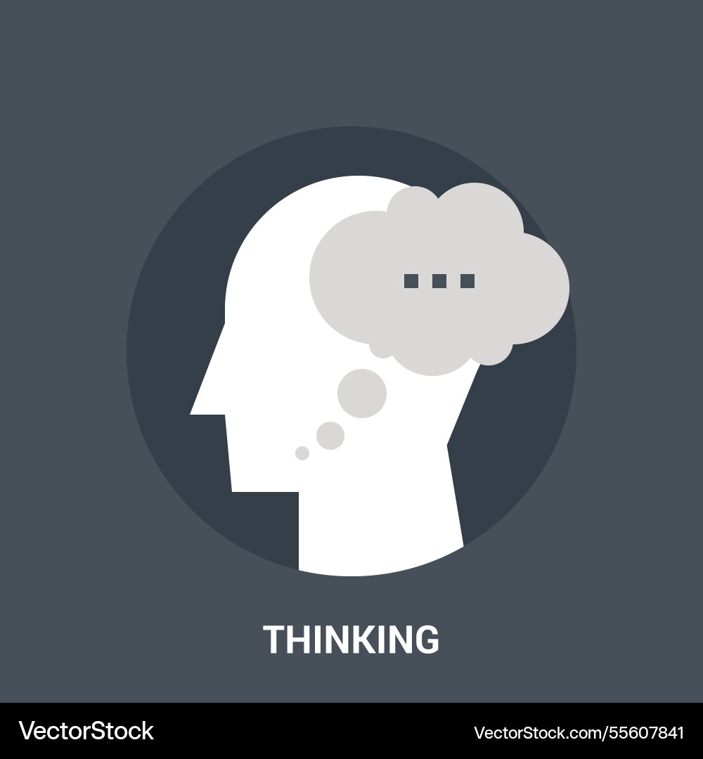 Thinking flat icon design concept Royalty Free Vector Image