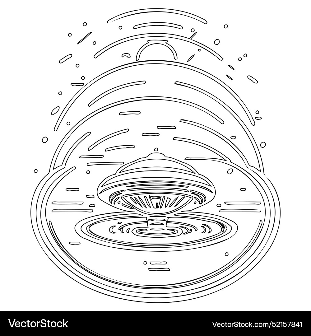 Ufo outline sketch Royalty Free Vector Image - VectorStock