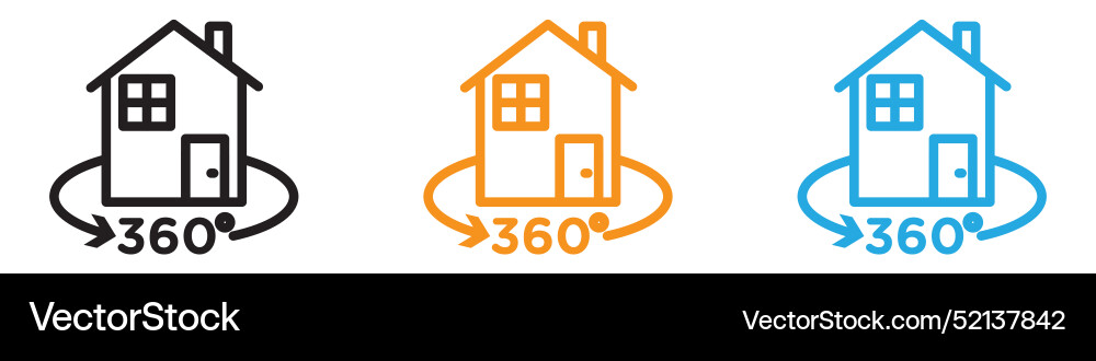 360 degree house logo set collection for web app Vector Image