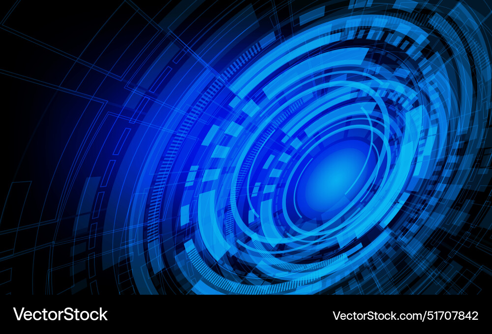 Abstract technology blue circular system cyber Vector Image