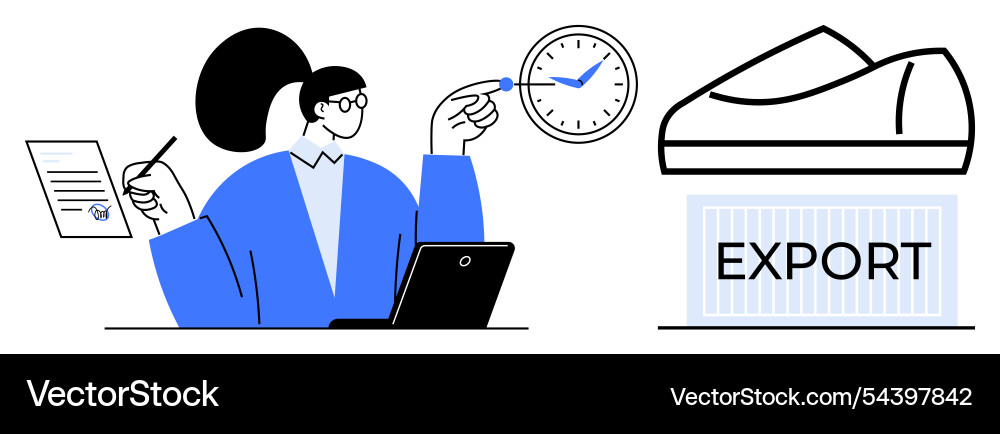 Businesswoman managing export logistics Royalty Free Vector