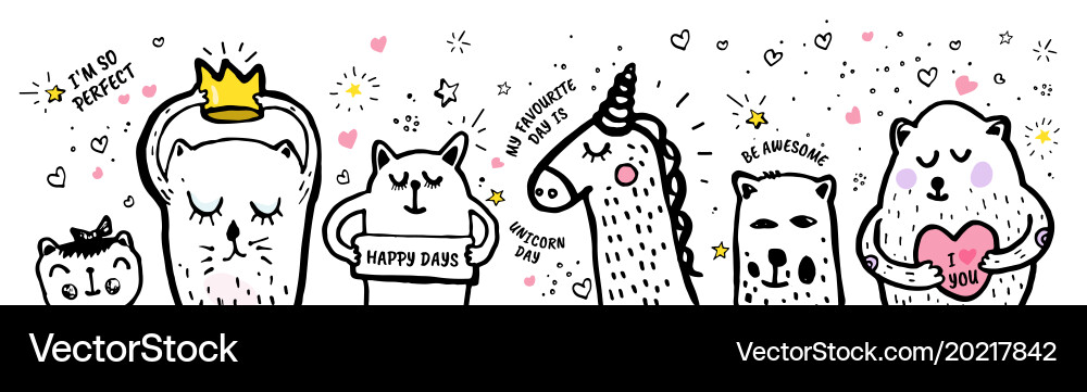 Cute Sticker Background Royalty Free Vector Image