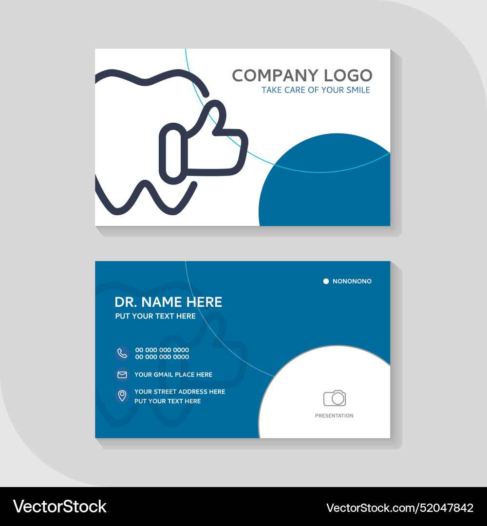 Dental business card template use in presentation Vector Image