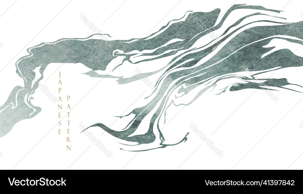 Grey Japanese Wave Texture Royalty Free Vector Image