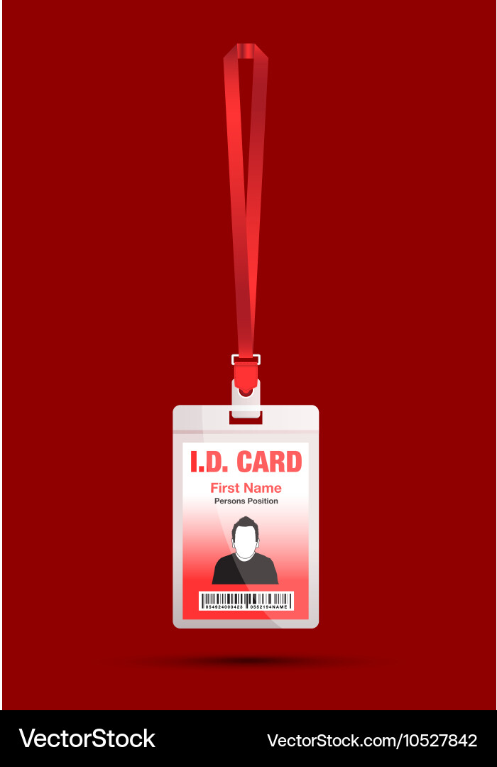 Id card man red Royalty Free Vector Image - VectorStock