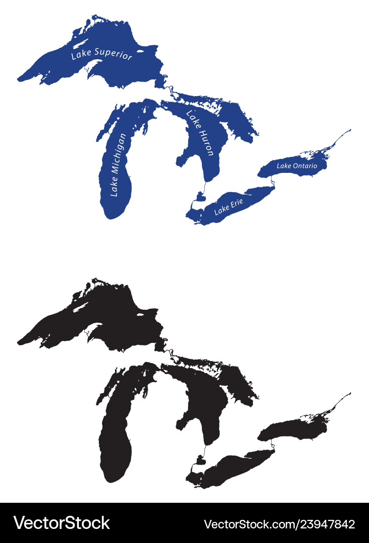 Lake Michigan Map Vector Images (over 300)