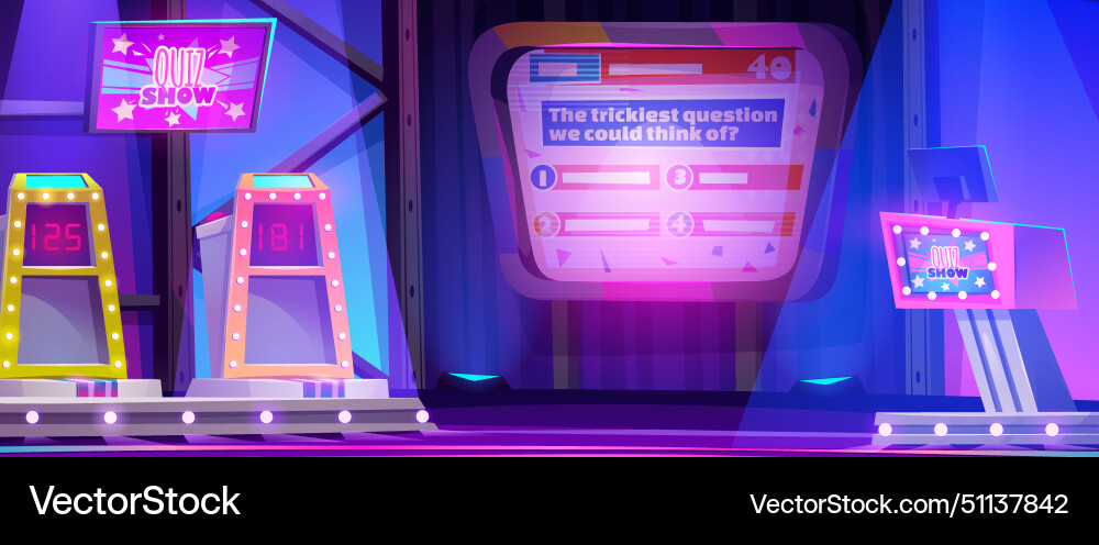 Quiz show game stage in tv studio for contest Vector Image
