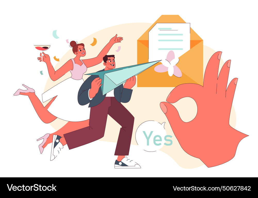 Rsvp concept flat Royalty Free Vector Image - VectorStock