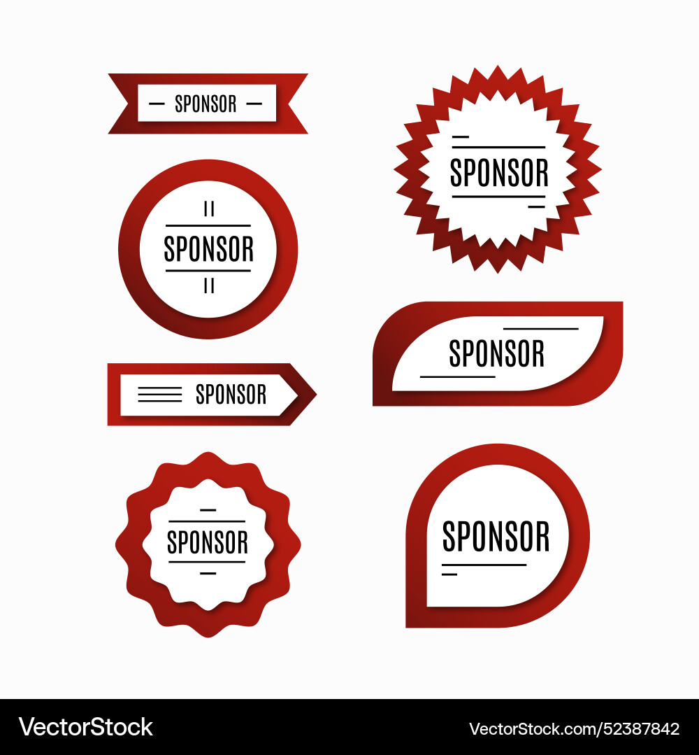 Sponsor label collection Royalty Free Vector Image