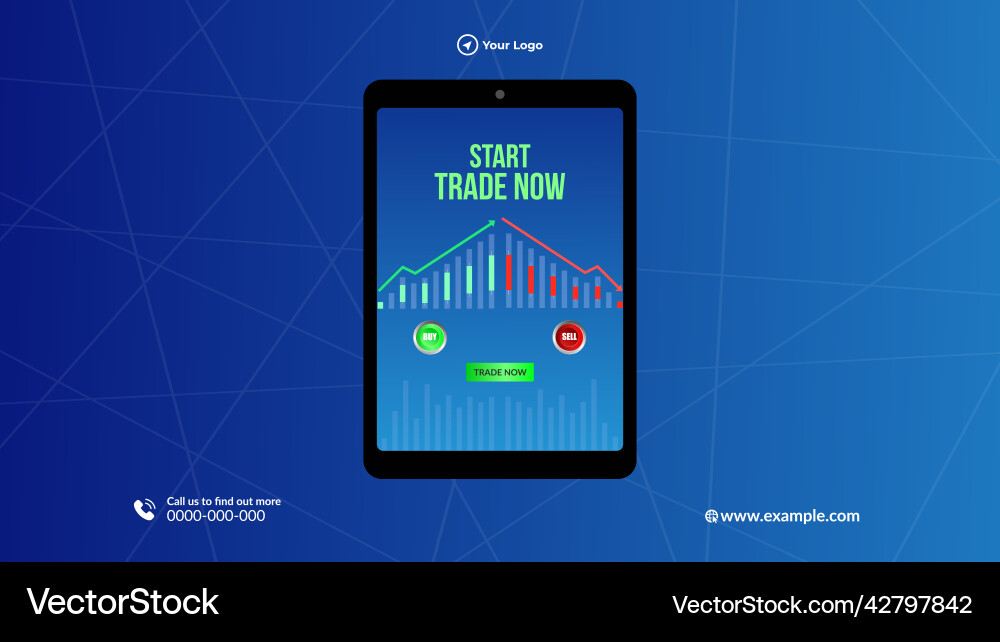 Start trade now landscape banner design Royalty Free Vector